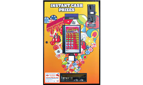 Lottery-machine-with-label - Ivor Thomas Amusements
